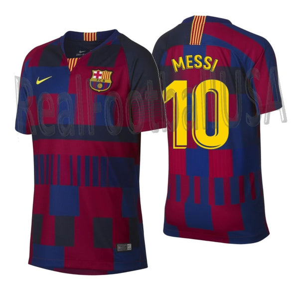 NIKE LIONEL MESSI FC BARCELONA 20 ANNIVERSARY YOUTH HOME JERSEY 1999 ...